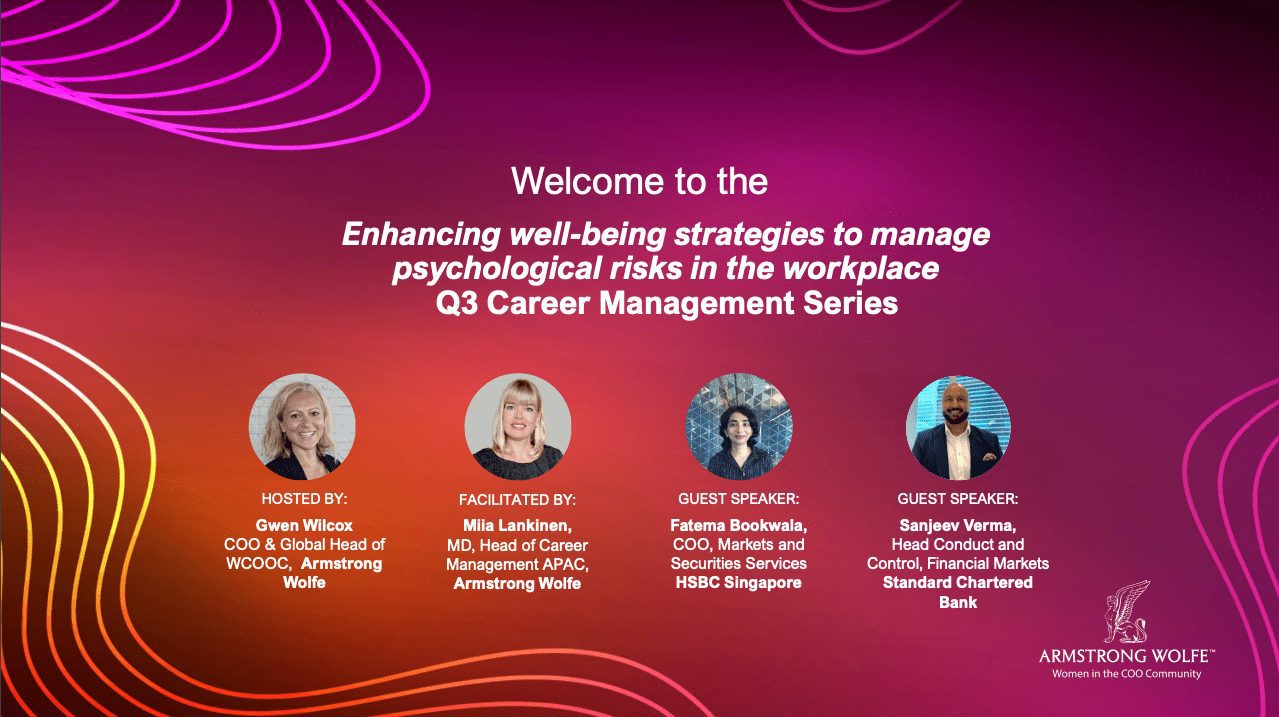 Q3 WCOOC Career Management Forum APAC - Armstrong Wolfe | Financial Advisory